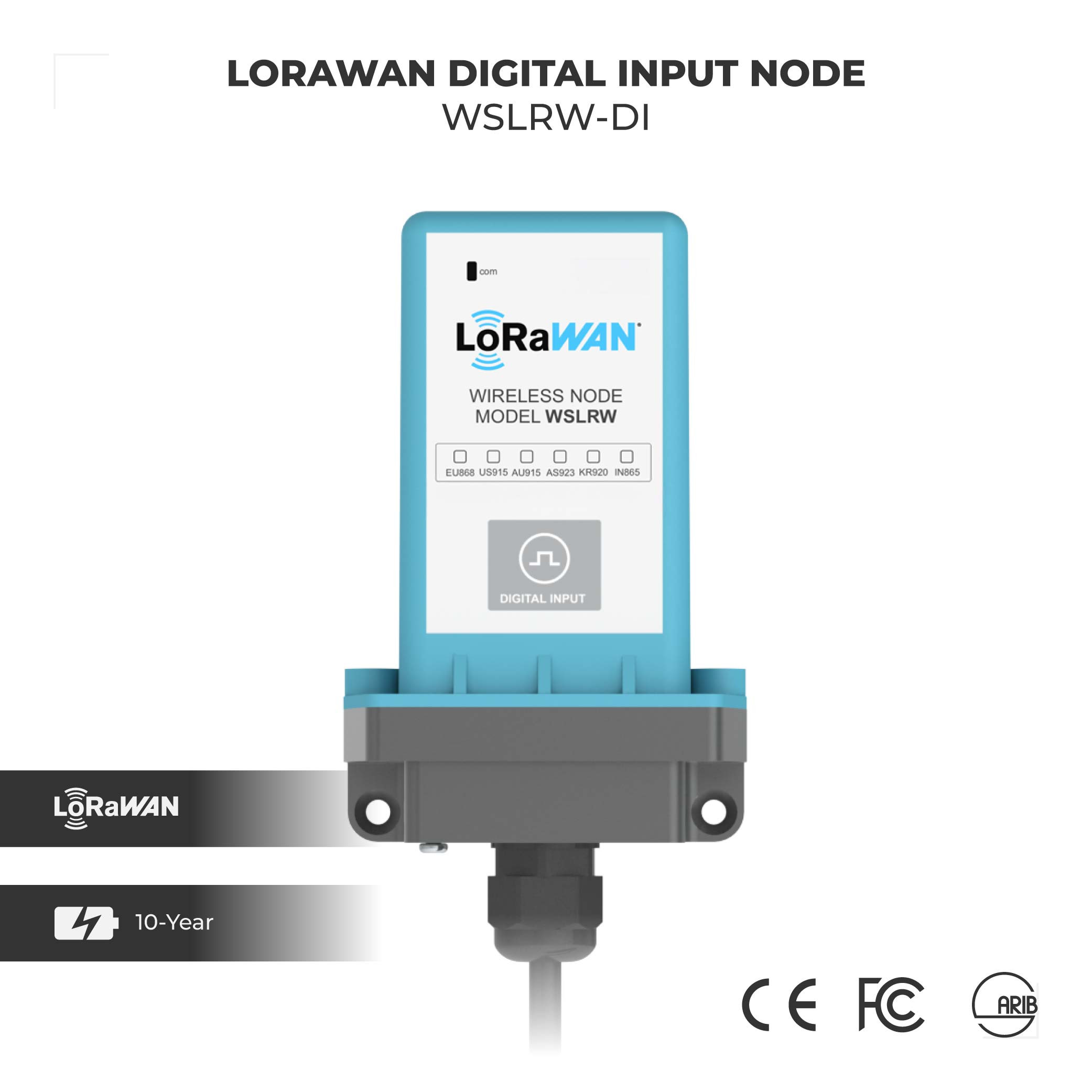LoRaWAN Digital Input Node | Pulse Count & Logic Detect 10Y